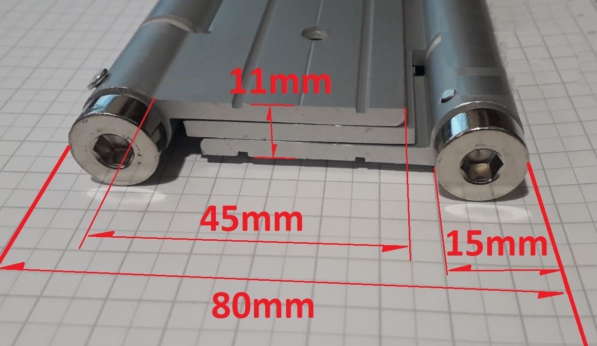Cerniera a molla doppia azione ALLUMINIO H180 - Variante: Argento