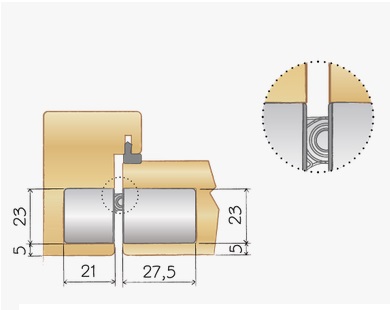 Cerniera scomparsa registrabile ARGENTO Eclipse 3.2 con copertura AGB E30200.06.34