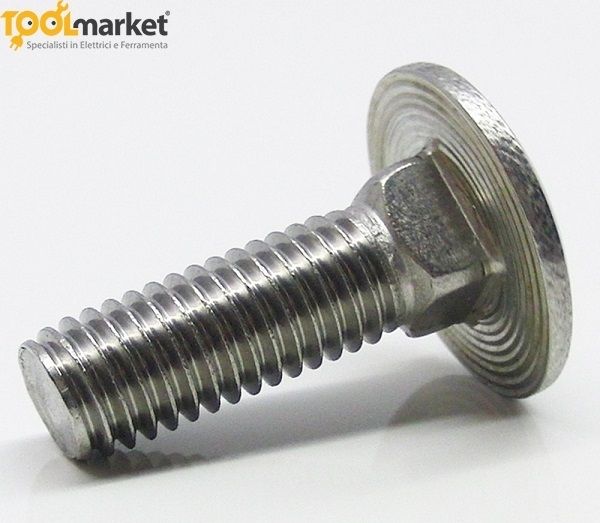 Vite testa tonda in inox M6 DIN 603 - Variante: 6x20